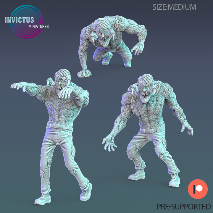 3D Printable Mutating Man Set / Infested Humanoid / Alien Hybrid ...