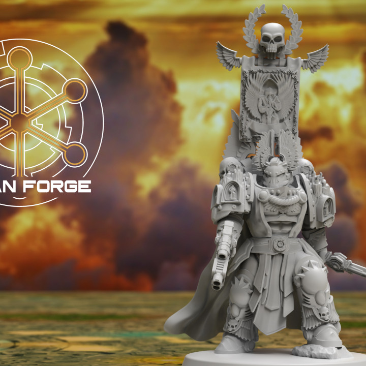 3D Printable Angelic War Banners (20) + Standard Bearer by Atlan Forge