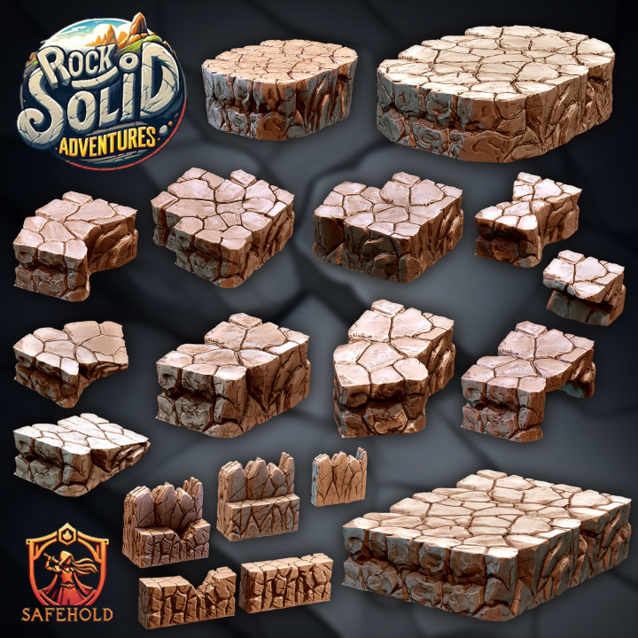 3D Printable Modular Rock Platforms Set by Safehold