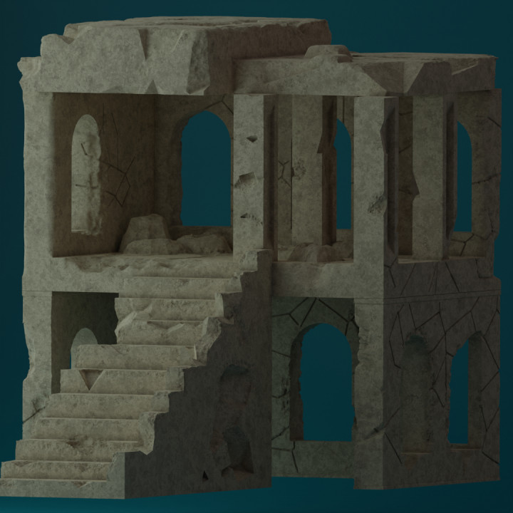 3D Printable Easy-Print Ruins: 3D Printable Without Supports by ...