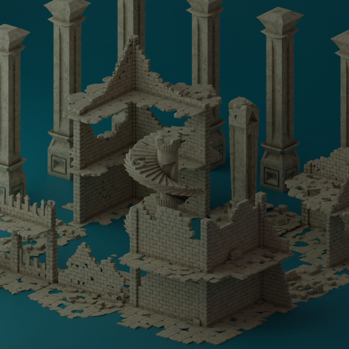 3D Printable Easy-Print Ruins: 3D Printable Without Supports by ...