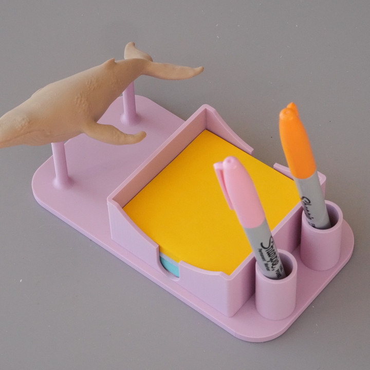 3D Printable Whale Post-It dispenser by Philippe Barreaud