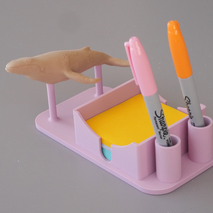 3D Printable Whale Post-It dispenser by Philippe Barreaud