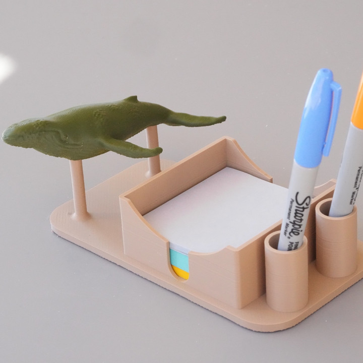3D Printable Whale Post-It dispenser by Philippe Barreaud