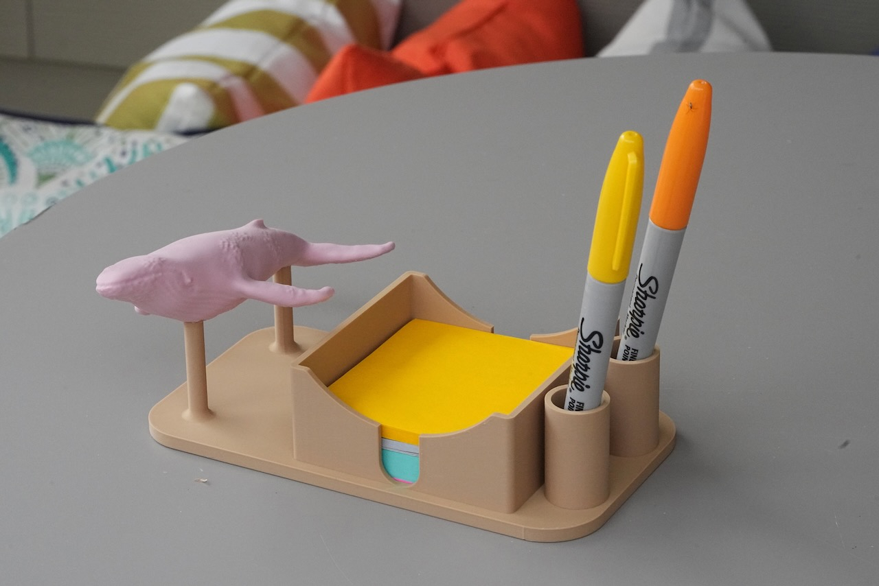 3D Printable Whale Post-It dispenser by Philippe Barreaud