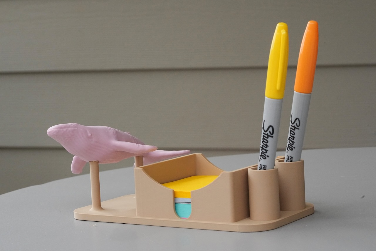 3D Printable Whale Post-It dispenser by Philippe Barreaud