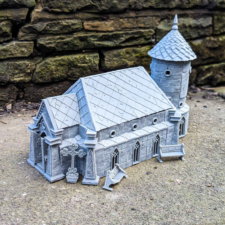 3D Printable Shadowdale Church by World Forge Miniatures
