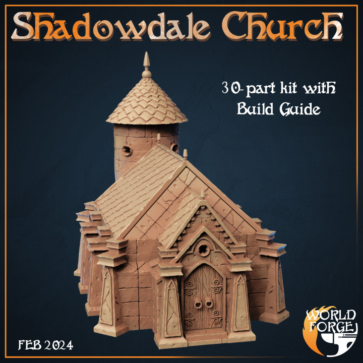 3D Printable Shadowdale Church by World Forge Miniatures