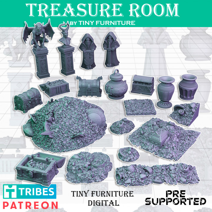 3D Printable Treasure Room by Tiny Furniture