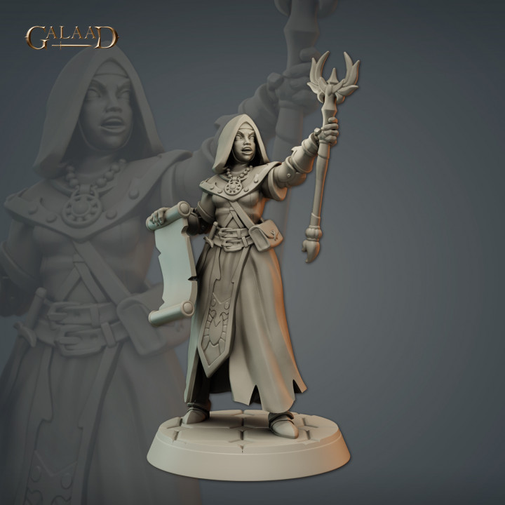 3D Printable Female battle priest scepter by Galaad Miniatures