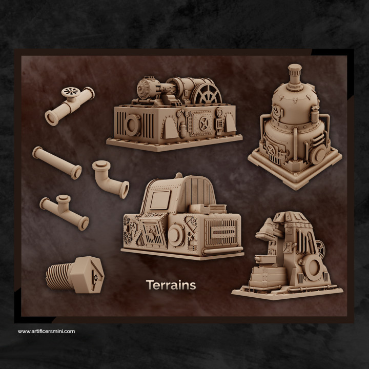 3D Printable Scenery Pack - Ironworks of Aurumdell by Artificers_Mini