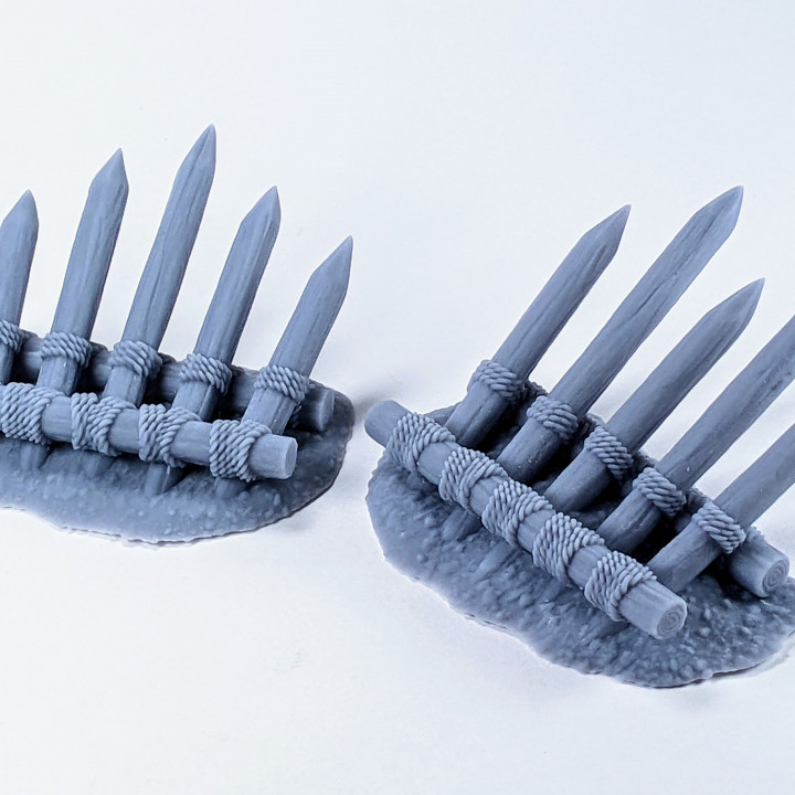 3D Printable Wooden Stake Barricade by Custom Miniature Maker