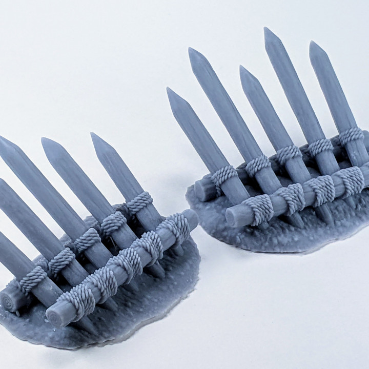 3D Printable Wooden Stake Barricade by Custom Miniature Maker