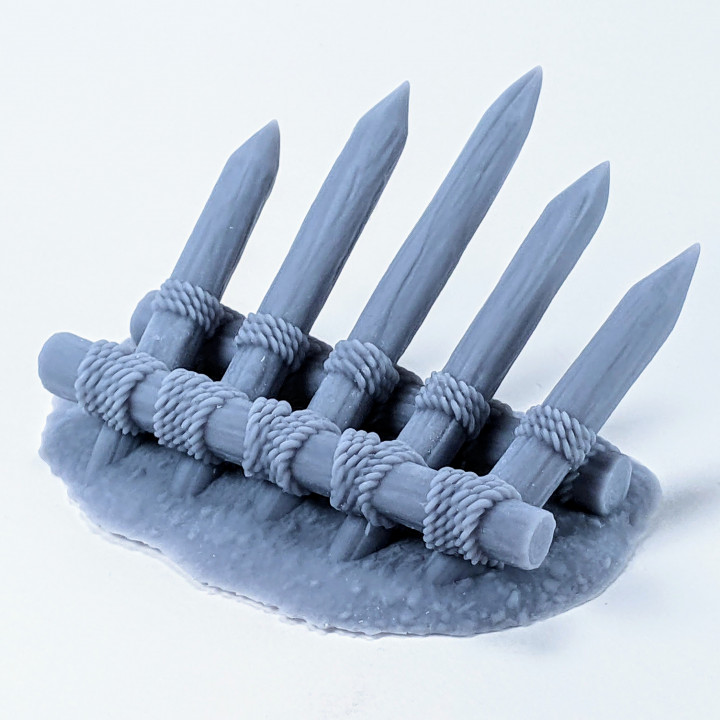 3D Printable Wooden Stake Barricade by Custom Miniature Maker
