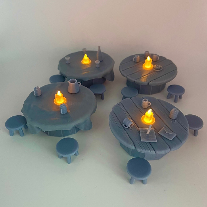 3D Printable LED Tea Light Tables by Custom Miniature Maker