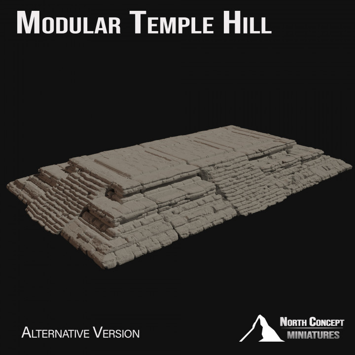 3D Printable Modular Temple Hill - Terrain by North Concept Miniatures