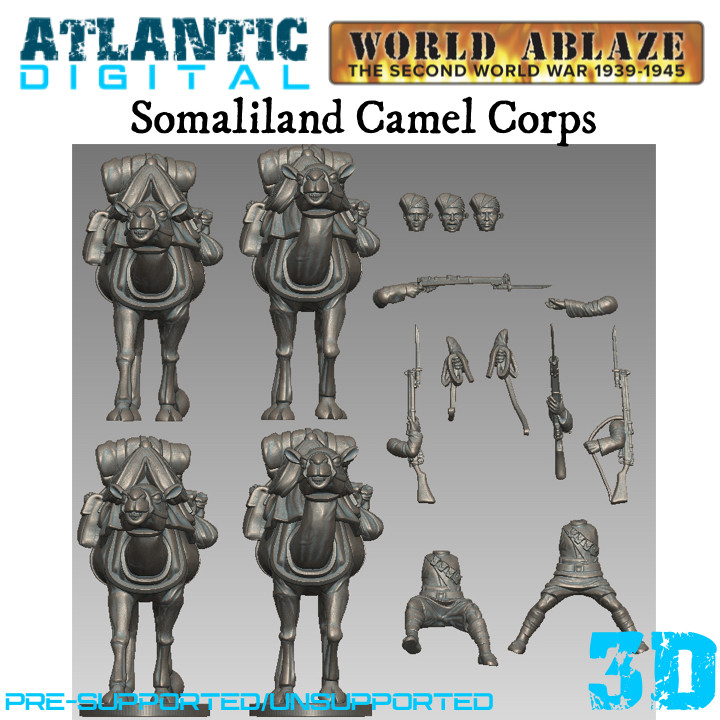 3D Printable Somaliland Camel Corps by Wargames Atlantic