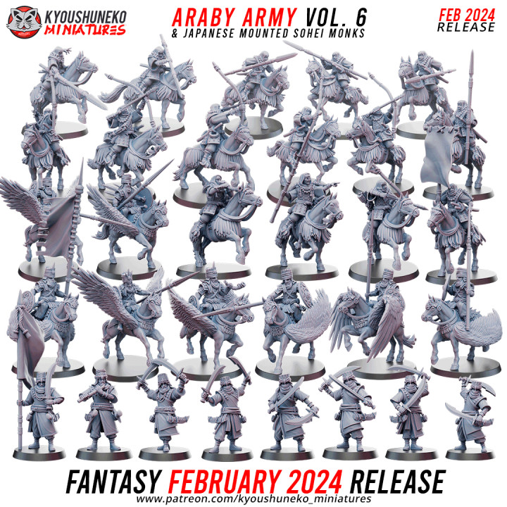 3D Printable February Fantasy 2024 Release - Araby Army by Kyoushuneko Miniatures