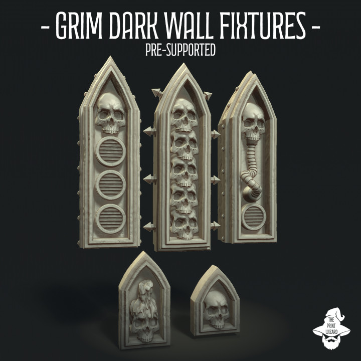 3D Printable Grim Dark Wall Fixtures by The Print Wizard