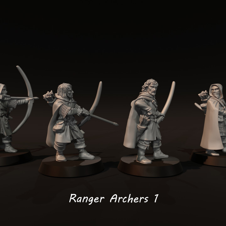 3D Printable Ranger Archers 1 by Medbury Miniatures