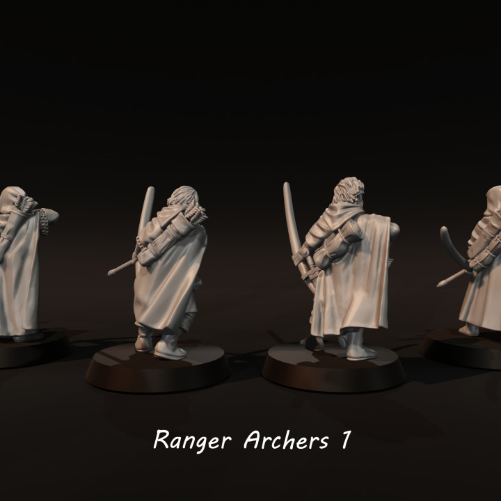 3D Printable Ranger Archers 1 by Medbury Miniatures
