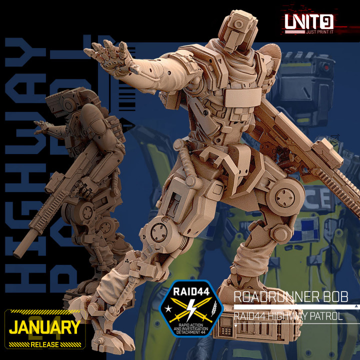 3D Printable Cyberpunk - Roadrunner Bob pose 01 - Police Highway Patrol ...