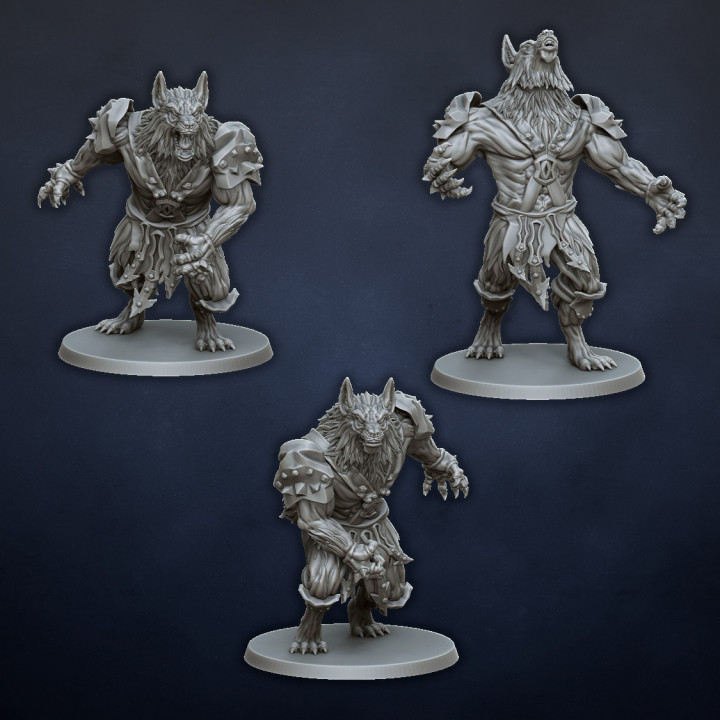 3D Printable Werewolves by Dragon's Lake Miniaturas