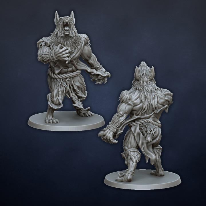 3D Printable Werewolves by Dragon's Lake Miniaturas
