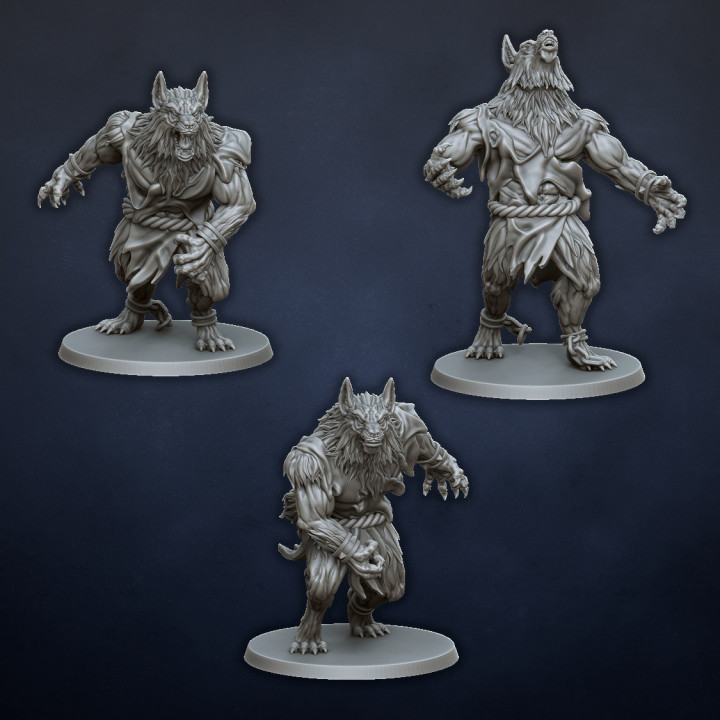 3D Printable Werewolves by Dragon's Lake Miniaturas