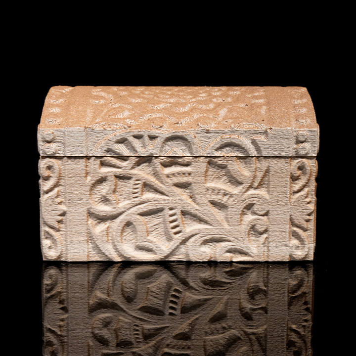 3D Printable Carved Jewelry Box by Stlflix