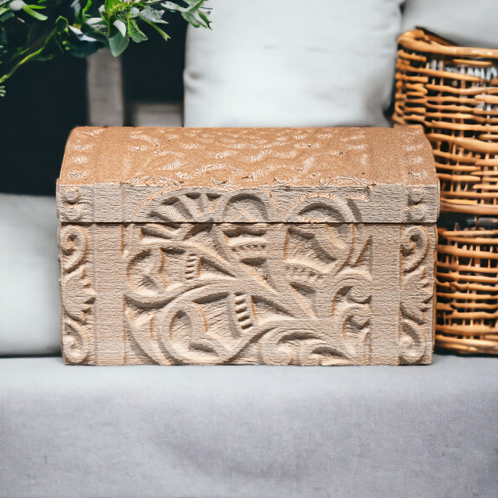 3D Printable Carved Jewelry Box by Stlflix