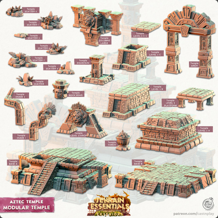 3D Printable Aztec Temple Set (Pre-Supported) - Terrain Essentials ...