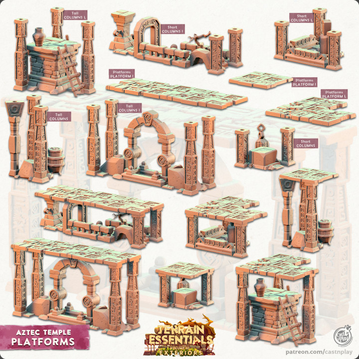 3D Printable Aztec Temple Set (Pre-Supported) - Terrain Essentials ...