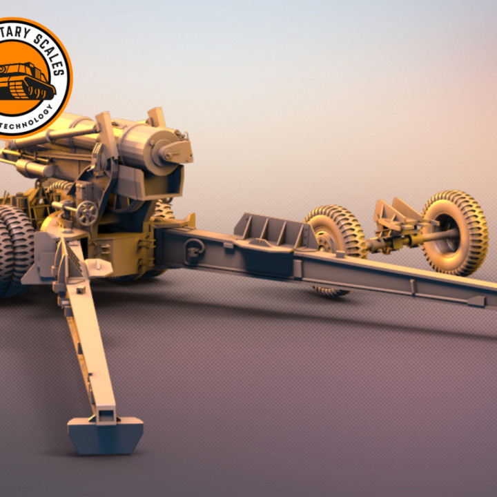 3D Printable Long Tom 155 mm by MilitaryScales