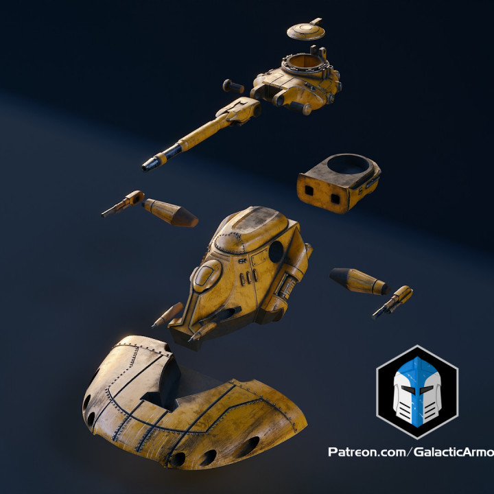 3D Printable 1:48 Scale Floating AAT Tank by Galactic Armory