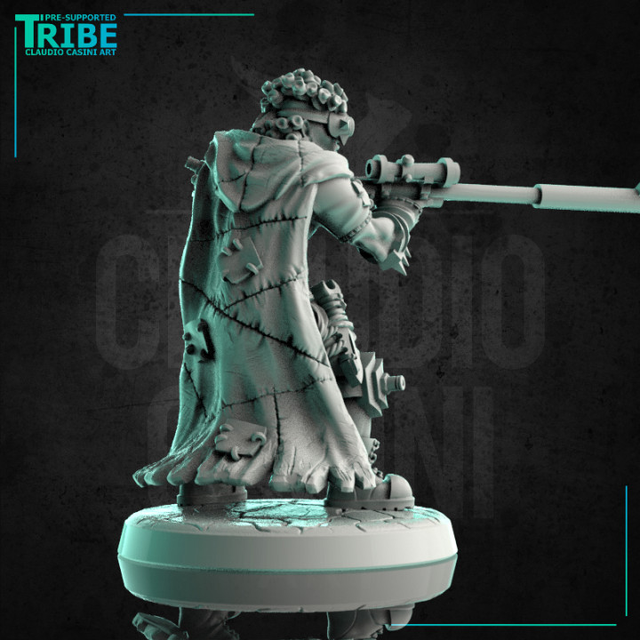 3D Printable (0190) Male post-apocalyptic sci-fi sniper bounty hunter ...