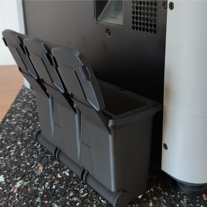 3D Printable Poop Chute 3-fach Mülltonne by Fred Schneider