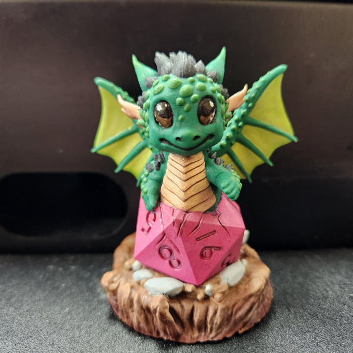 3D Print of Magical Familiar - D20 Dragon by erynn