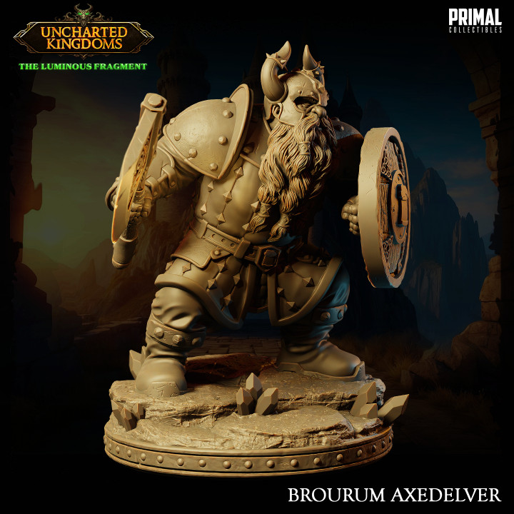 3D Printable Dwarf - Brourum Axedelver - February 2024 - Uncharted ...