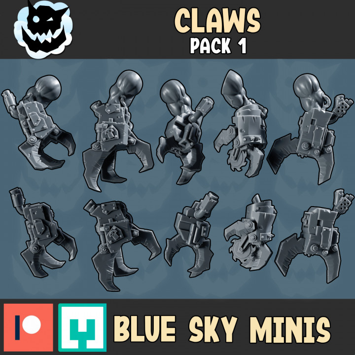 3D Printable Claw Pack 1 by Blue Sky Minis