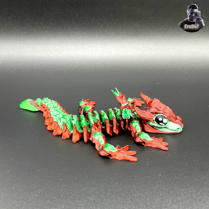 3D Printable Glorious Baby Dragon - Articulated - Print in Place - No ...