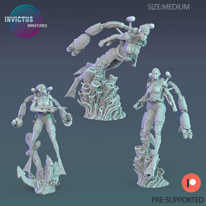 3D Printable Underwater Odyssey Set / Water & Sea Monster Encounter ...