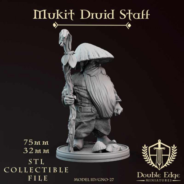 3D Printable Mukit Druid Staff by Double Edge Miniatures