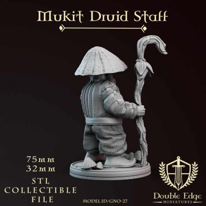 3D Printable Mukit Druid Staff by Double Edge Miniatures