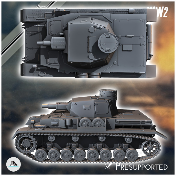 3D Printable Panzer IV Ausf. A - Germany Eastern Western Front France ...