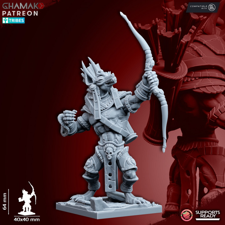 3D Printable Nomarch Guardians with bow by Ghamak