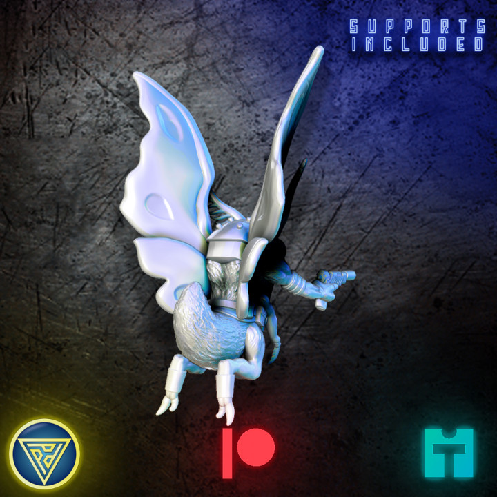 3D Printable Moth Alien Set 2 by Print Paint Play