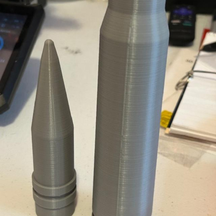3D Printable A-10C 30mm Shell with removable tip by Devin