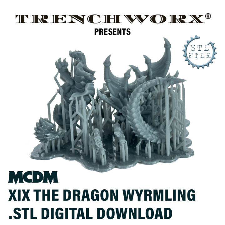 3D Printable MCDM - Xix the Dragon Wyrmling by Trenchworx LLC