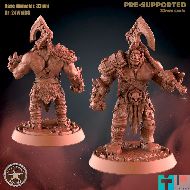 3D Printable Orc Leader Grom by My3DPrintForge